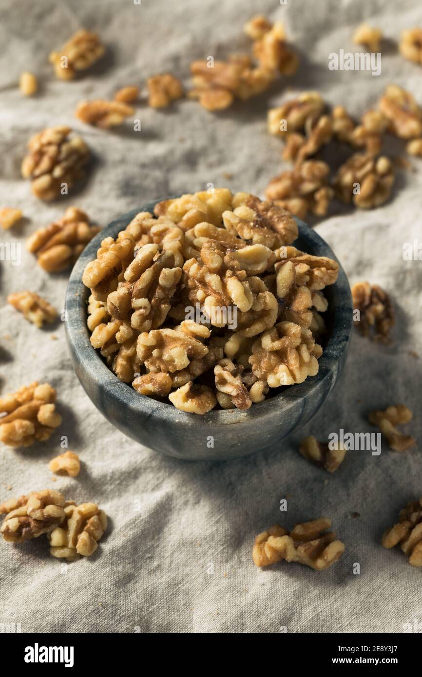 Raw Organic Shelled Walnuts in a Bowl Stock Photo - Alamy