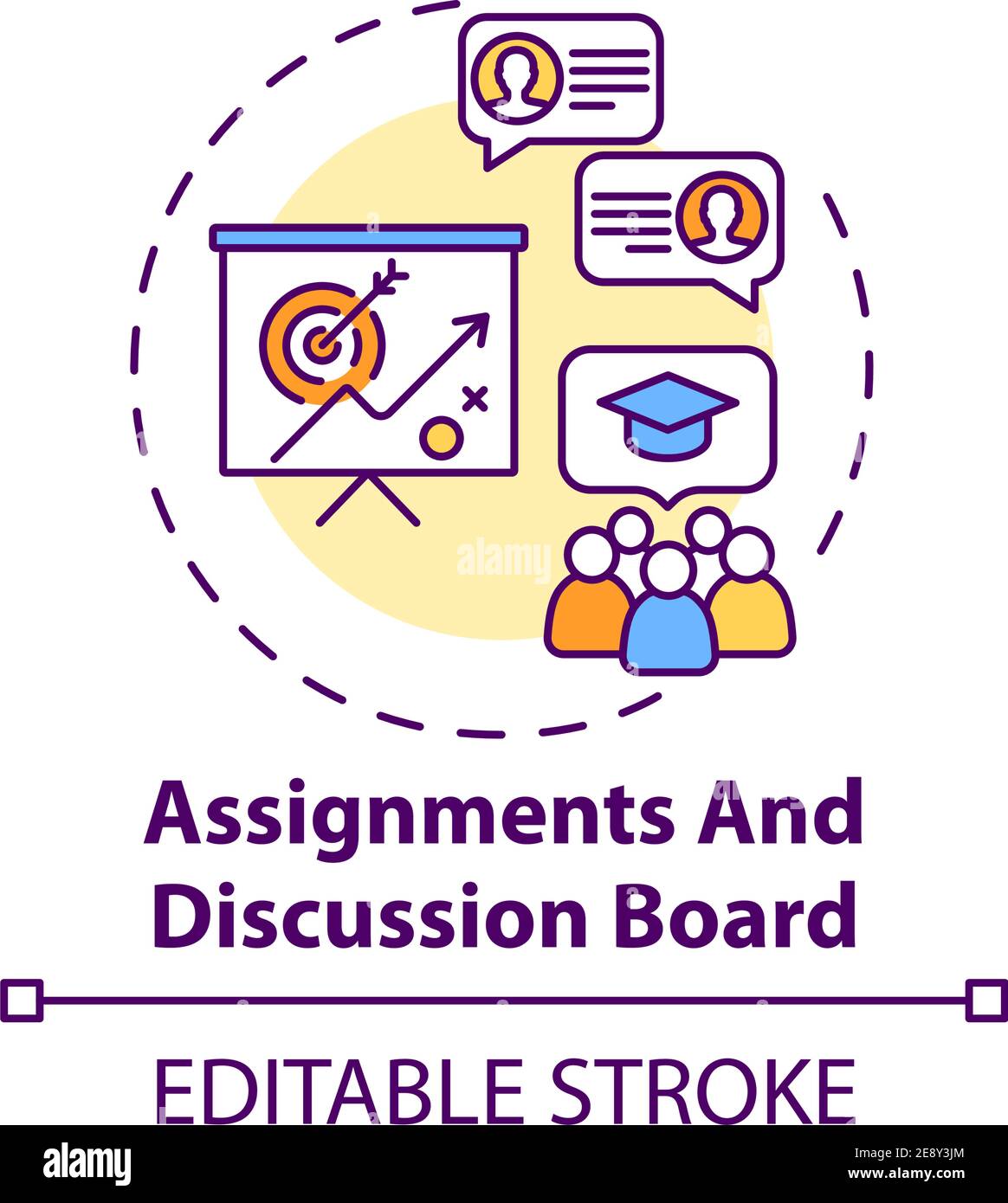 Assignments and discussion board concept icon Stock Vector Image & Art ...