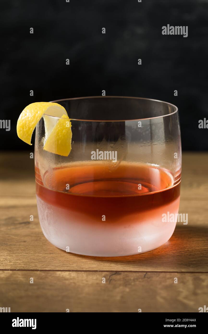 Making a Boozy Rye Sazerac Cocktail with Absinthe Stock Photo - Alamy