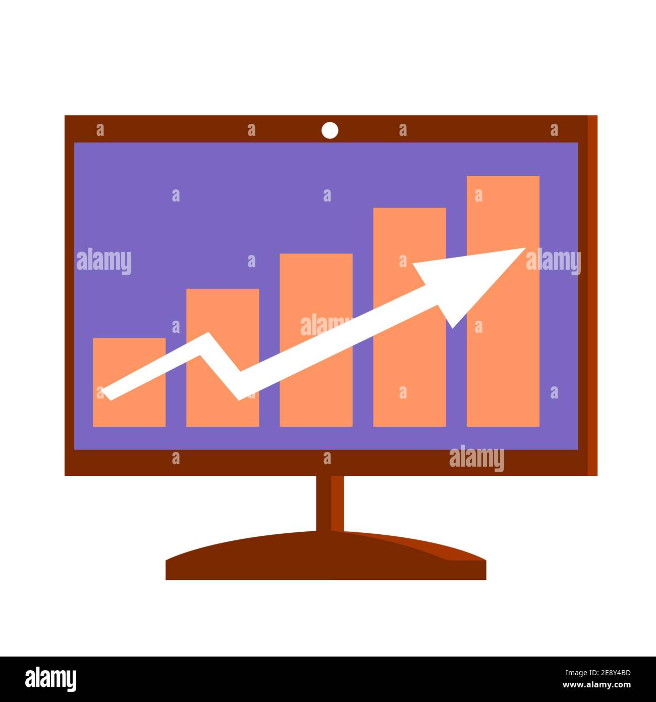 Computer monitor with growth chart. Financial success statistics ...