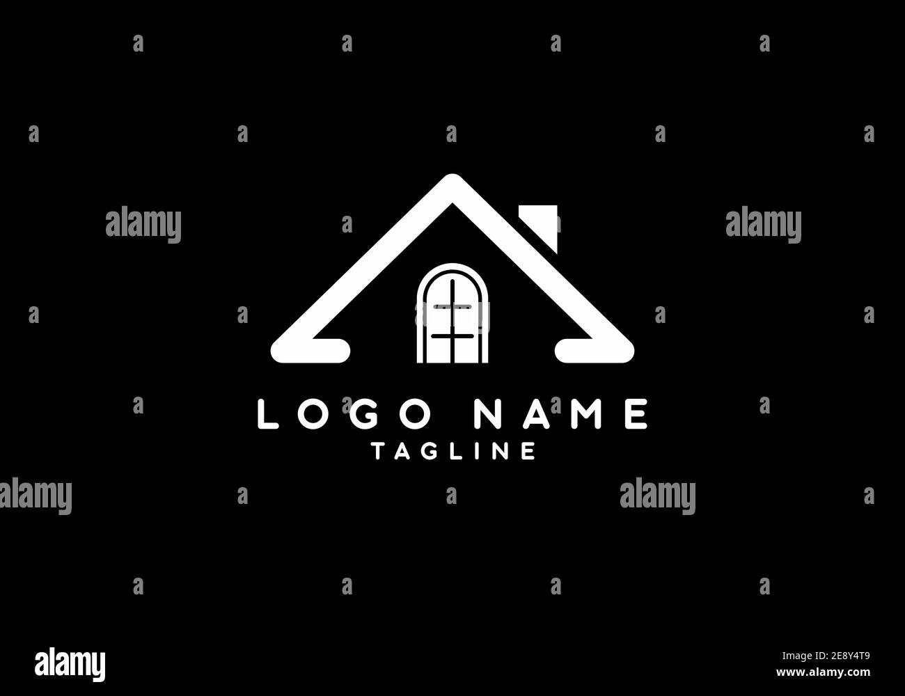 Simple black and white house symbol logo design Stock Vector Image ...
