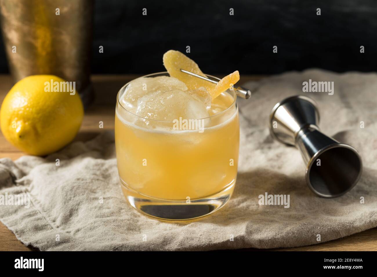 Boozy Alcoholic Penicillin Cocktail with Scotch and Ginger Stock Photo ...