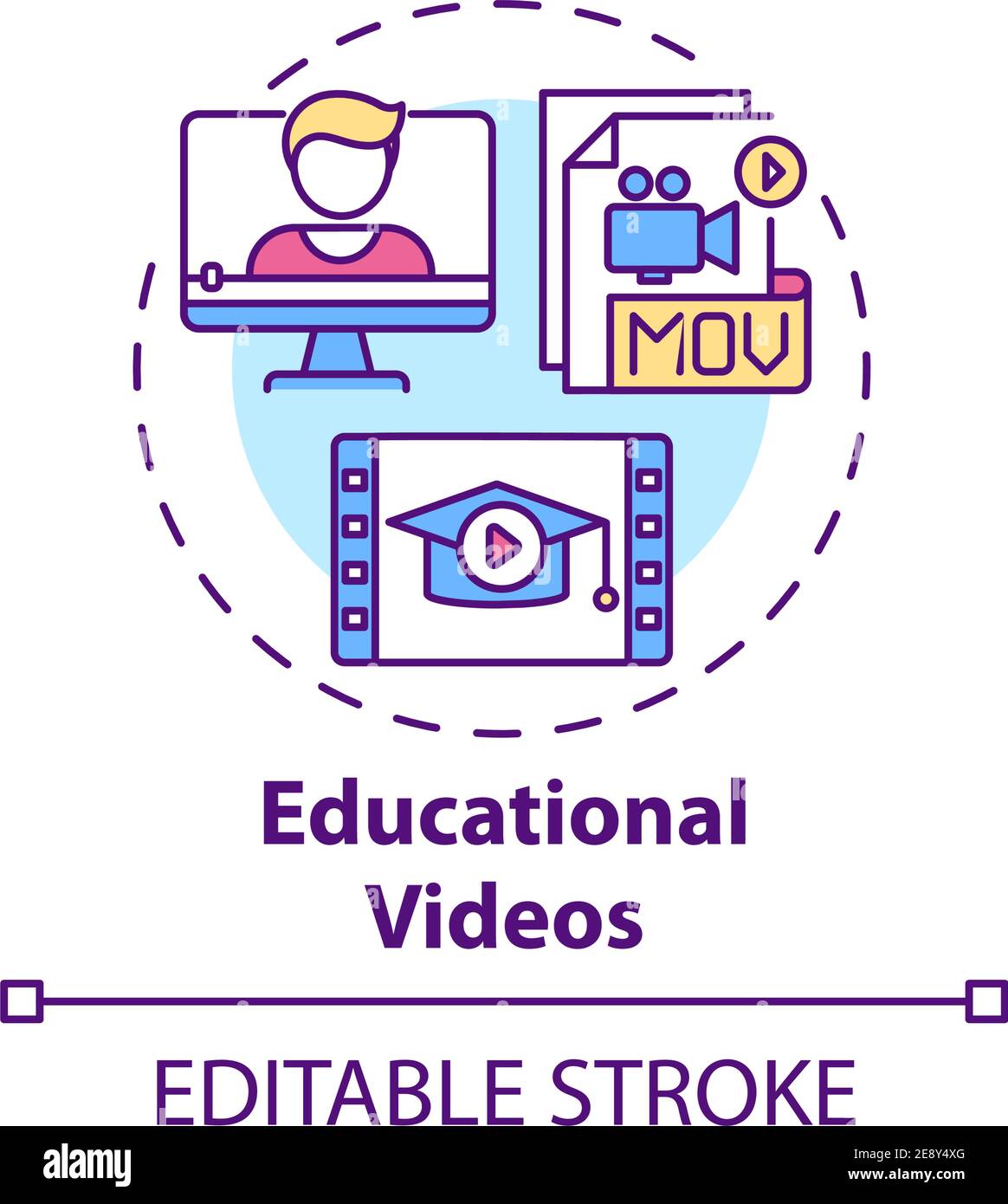 Educational videos concept icon Stock Vector Image & Art - Alamy
