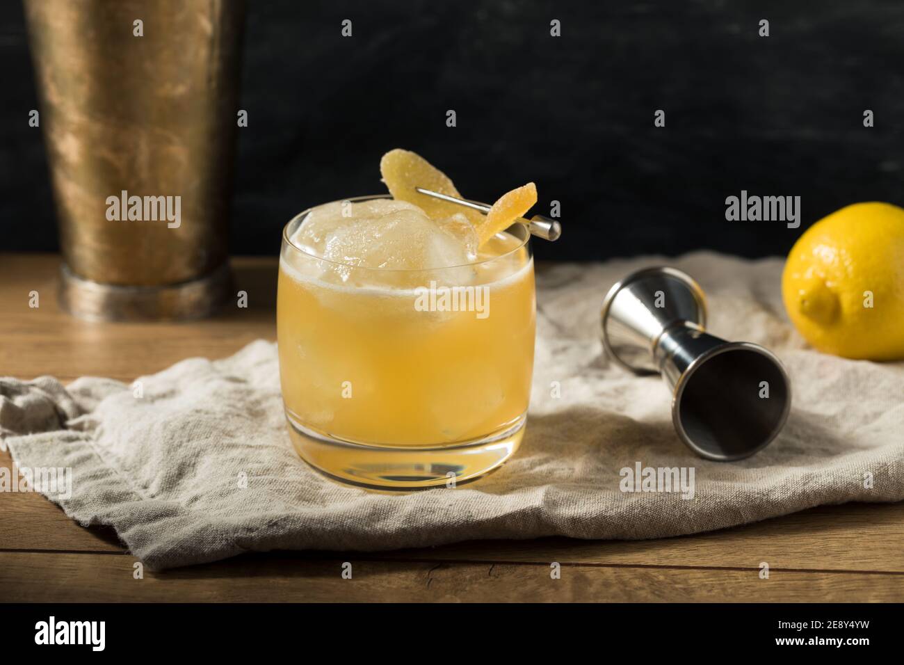Boozy Alcoholic Penicillin Cocktail with Scotch and Ginger Stock Photo ...