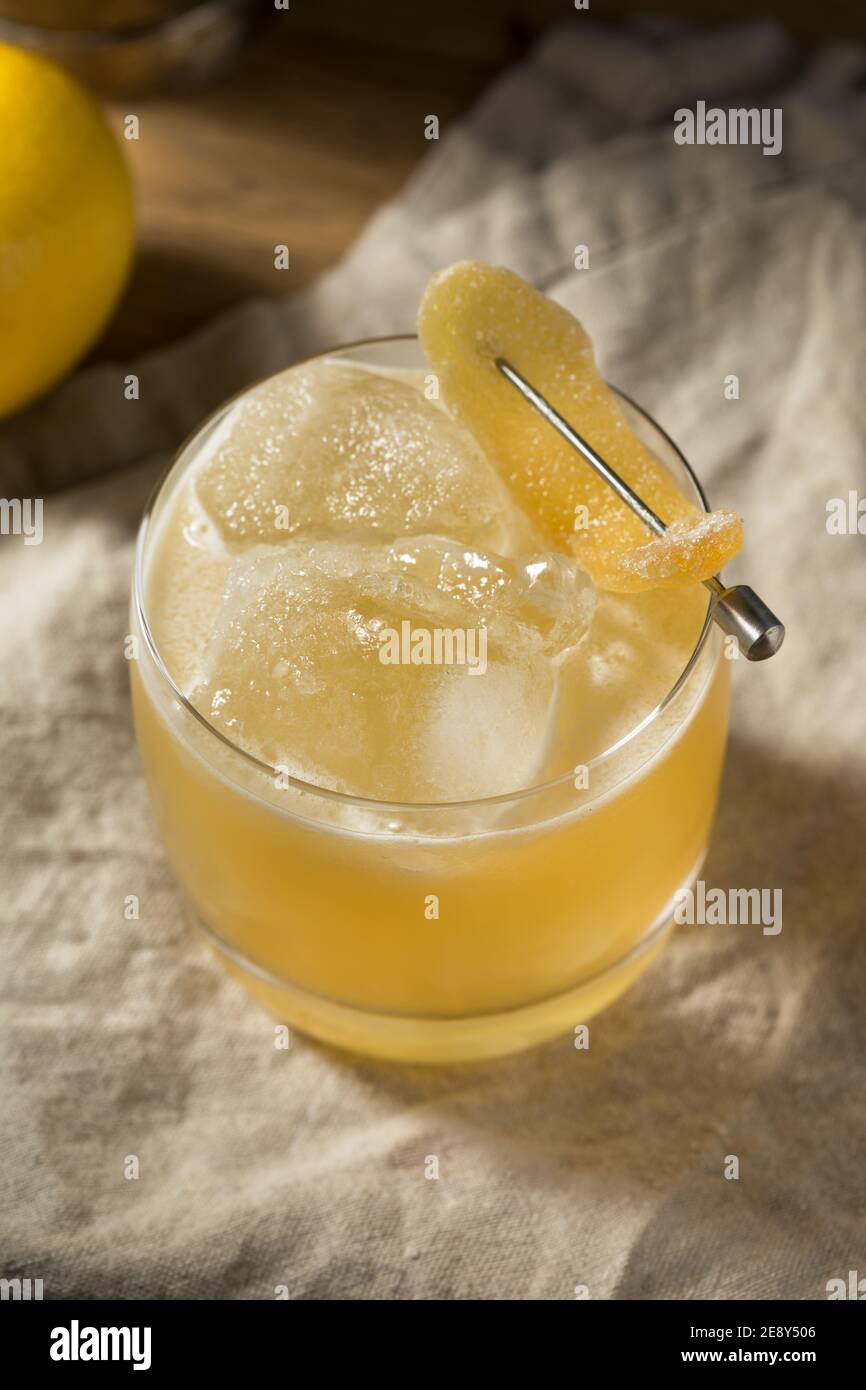 Boozy Alcoholic Penicillin Cocktail with Scotch and Ginger Stock Photo ...