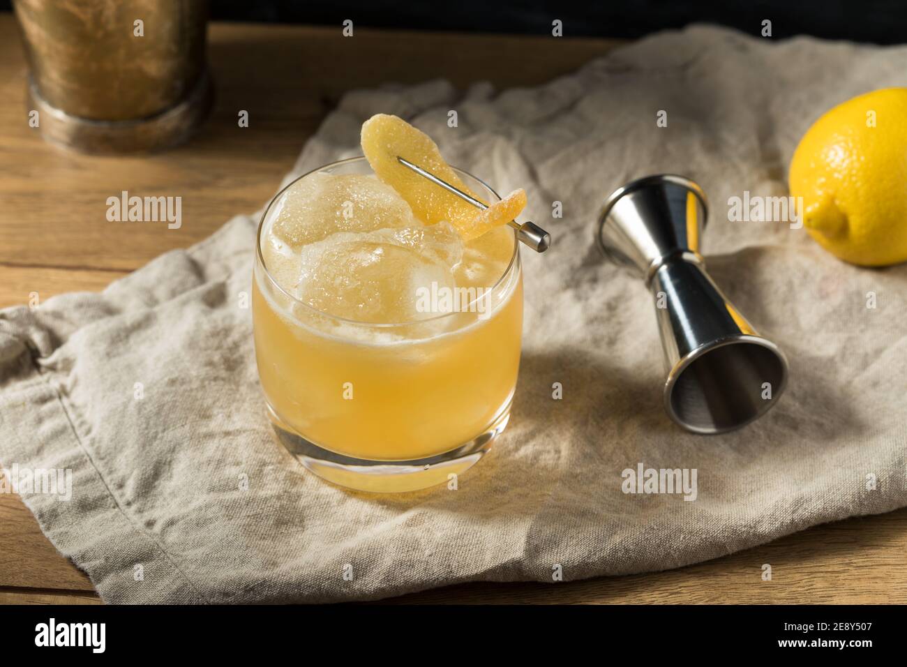 Boozy Alcoholic Penicillin Cocktail with Scotch and Ginger Stock Photo ...