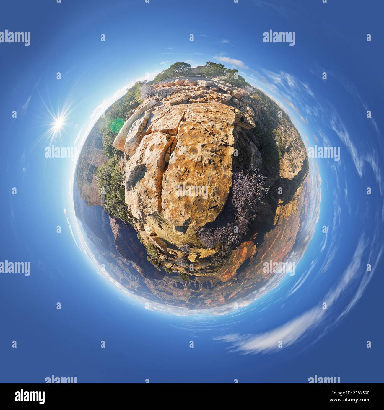 Little planet sky tree hi-res stock photography and images - Alamy
