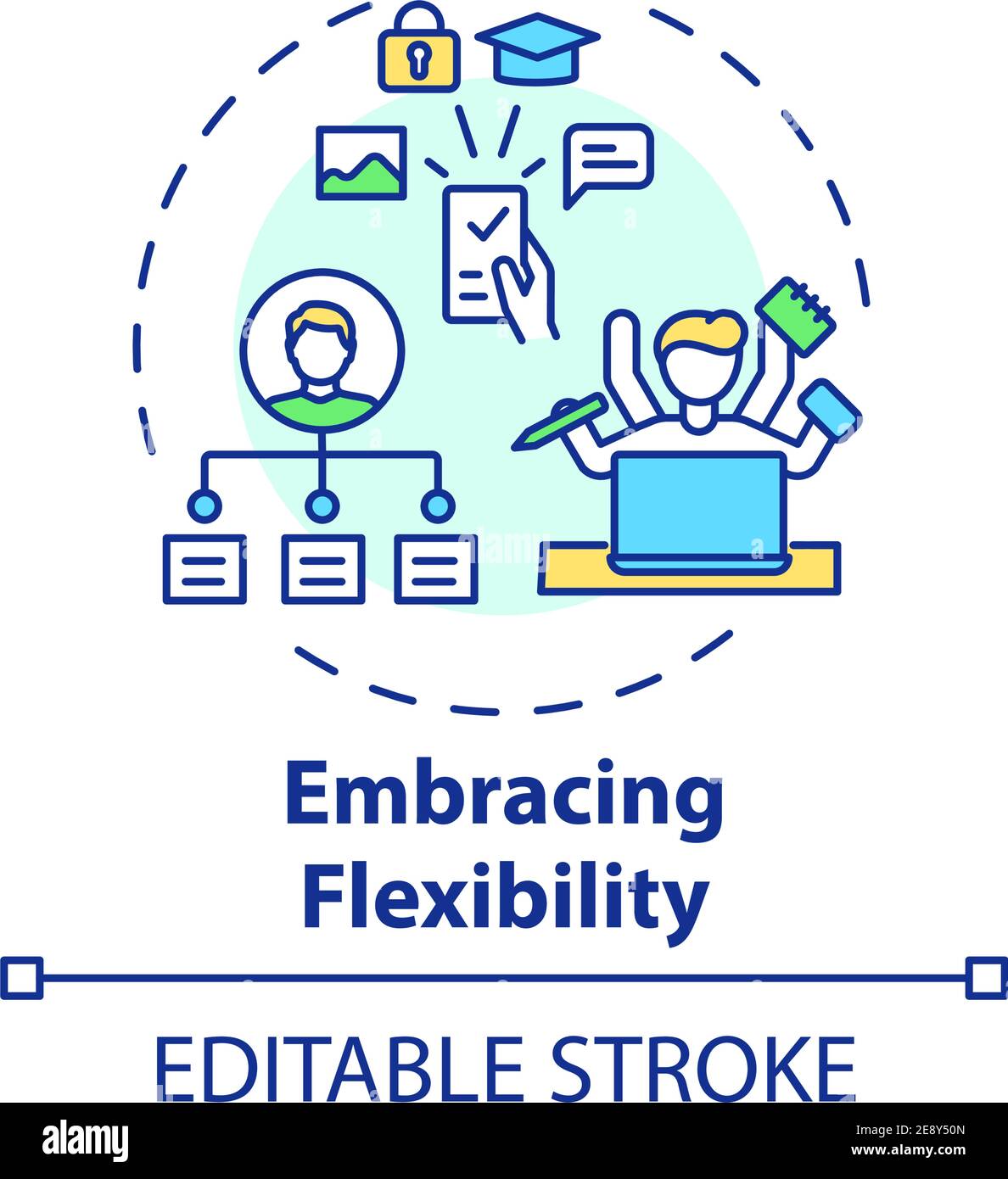 Embracing flexibility concept icon Stock Vector Image & Art - Alamy
