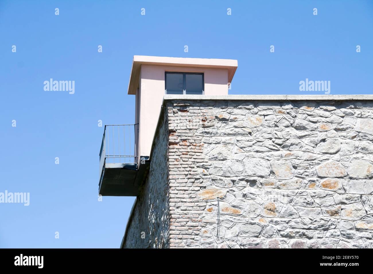 Observation Tower On A Prison Wall Stock Photo - Alamy