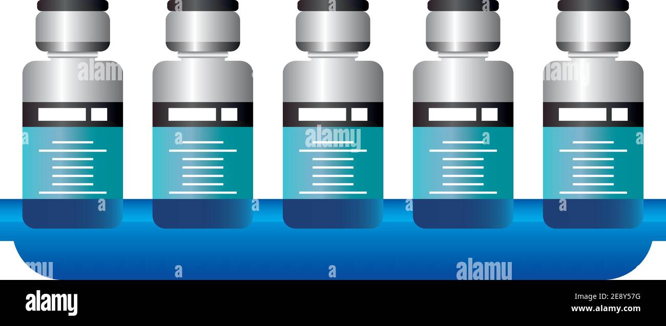 vials or bottles vaccination medical immunization vector illustration ...