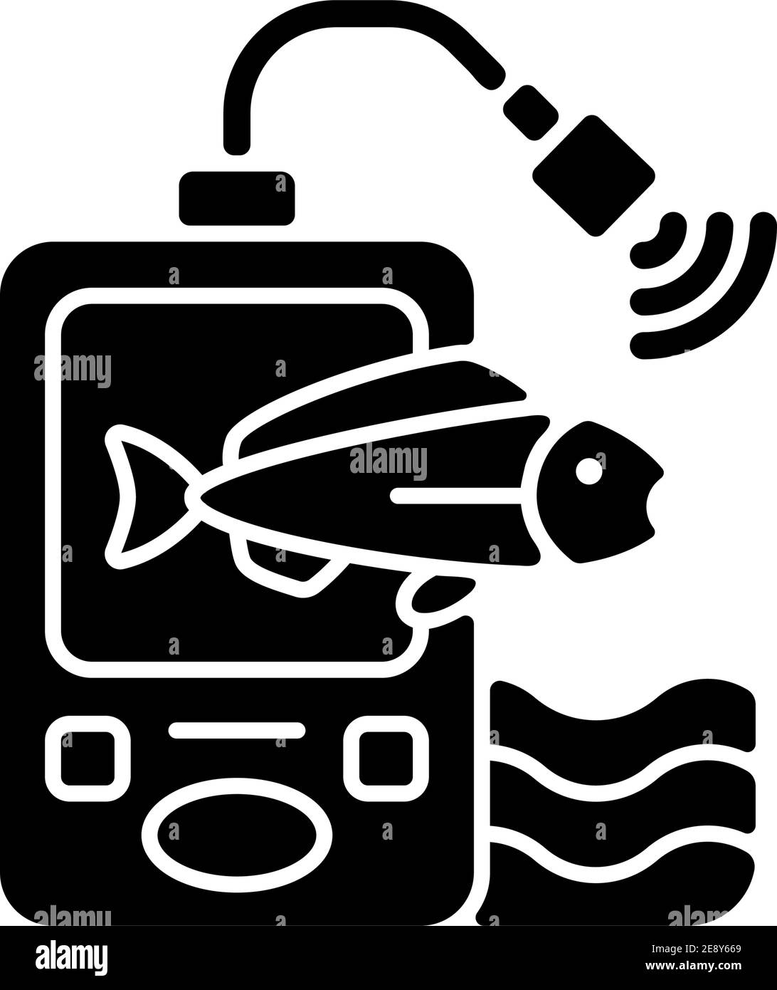 Fish finder black glyph icon Stock Vector Image & Art - Alamy