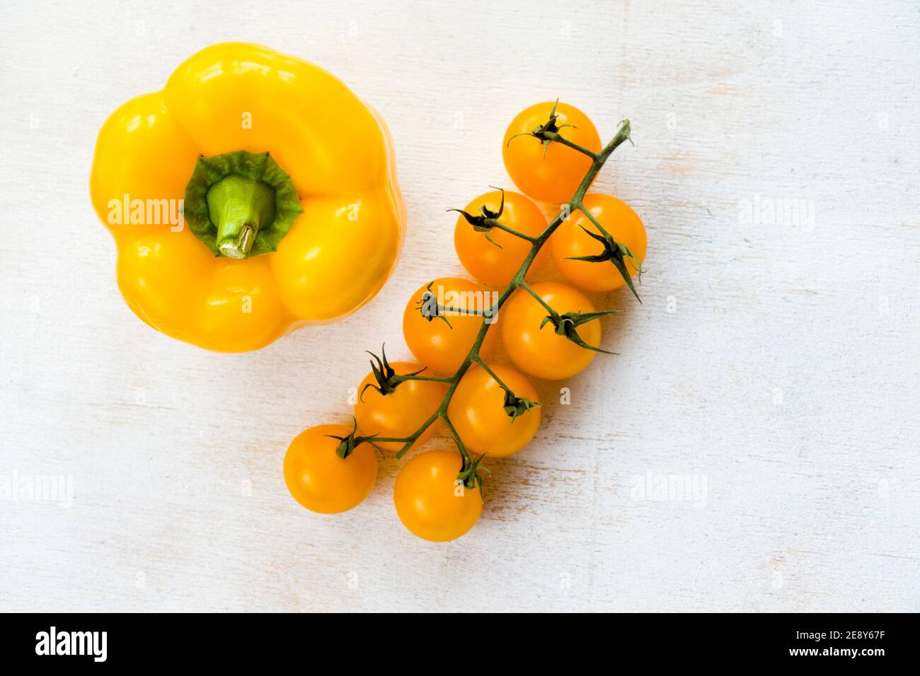 All color bell pepper, green spacy pepper and cherry tomatoes, colorful ...