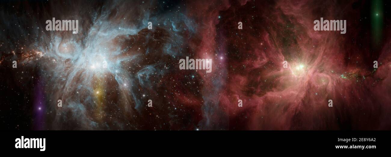 Cosmic nebula and stardust in deep space banner background. Cosmic ...