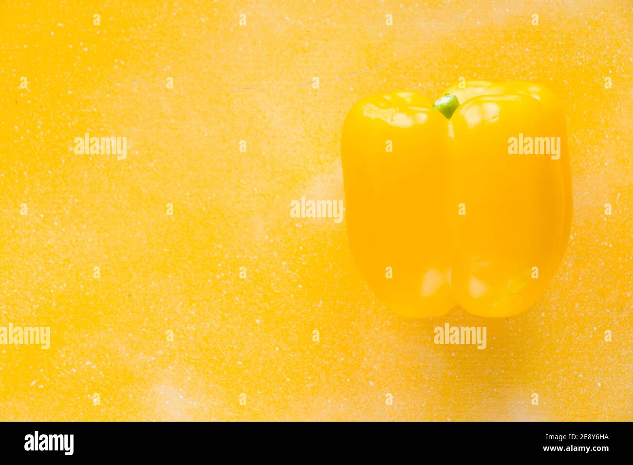 Yellow color background, yellow bell pepper, high angle view Stock ...