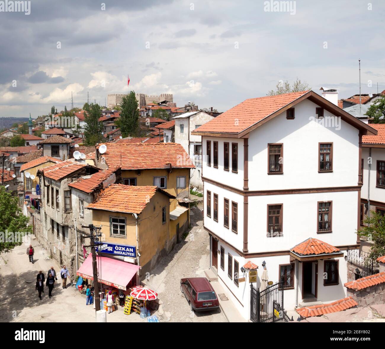 Traditional Turkish Houses in Ankara Castle District Stock Photo - Alamy
