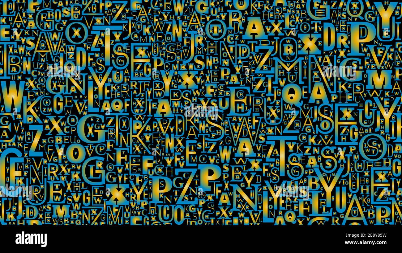 Gold and blue colored letters code tiled background, code from ...