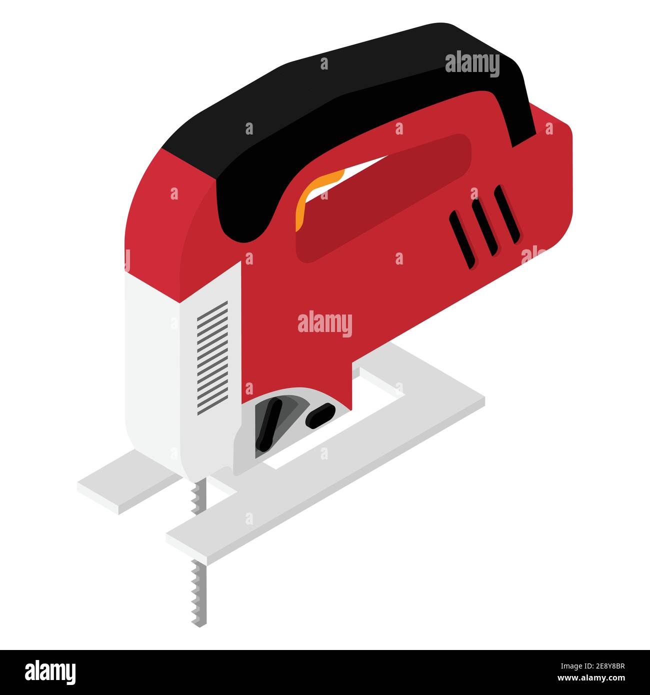 Electric jigsaw isolated on white background isometric view. Vector ...