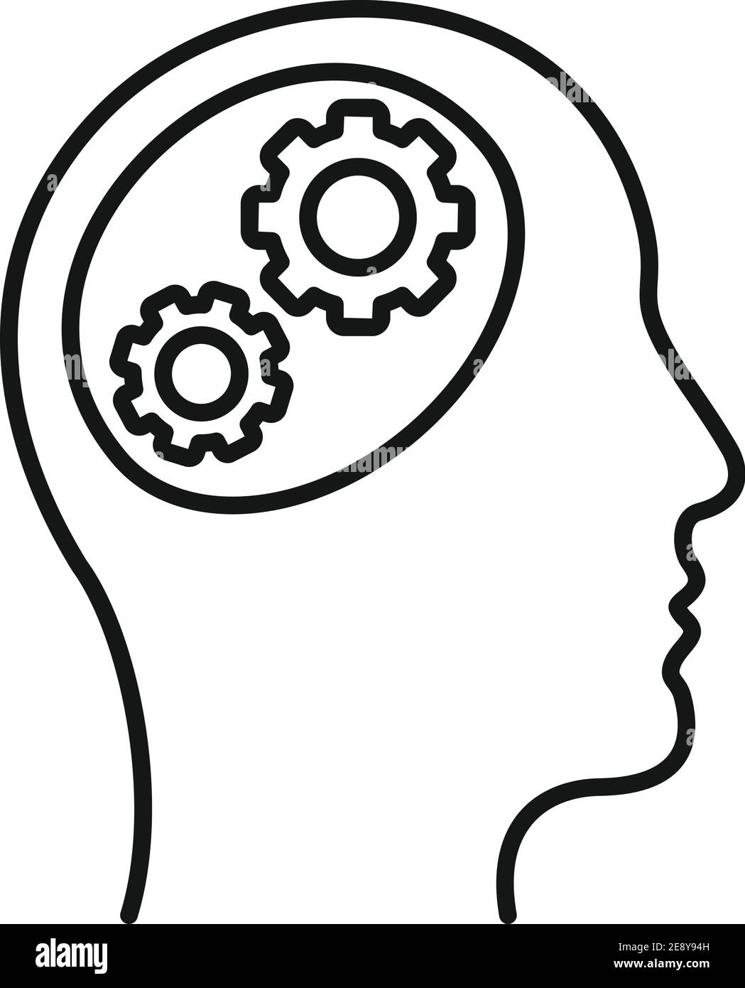 Gear mind icon, outline style Stock Vector Image & Art - Alamy