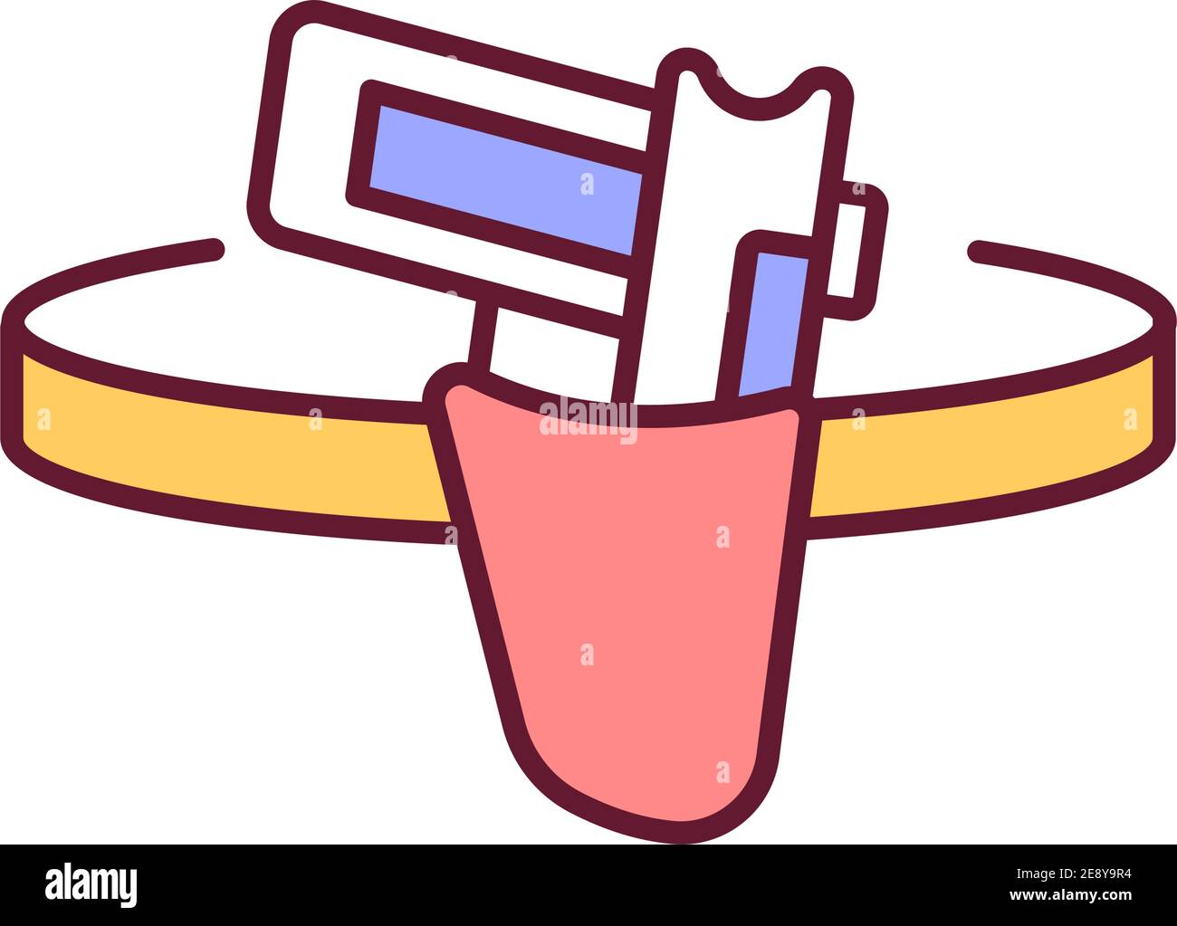 Handgun icon in cartoon Cut Out Stock Images & Pictures - Alamy