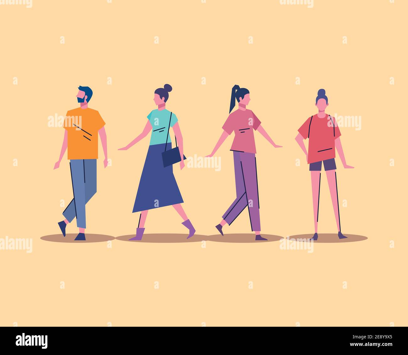 Group with adults and young Stock Vector Images - Alamy