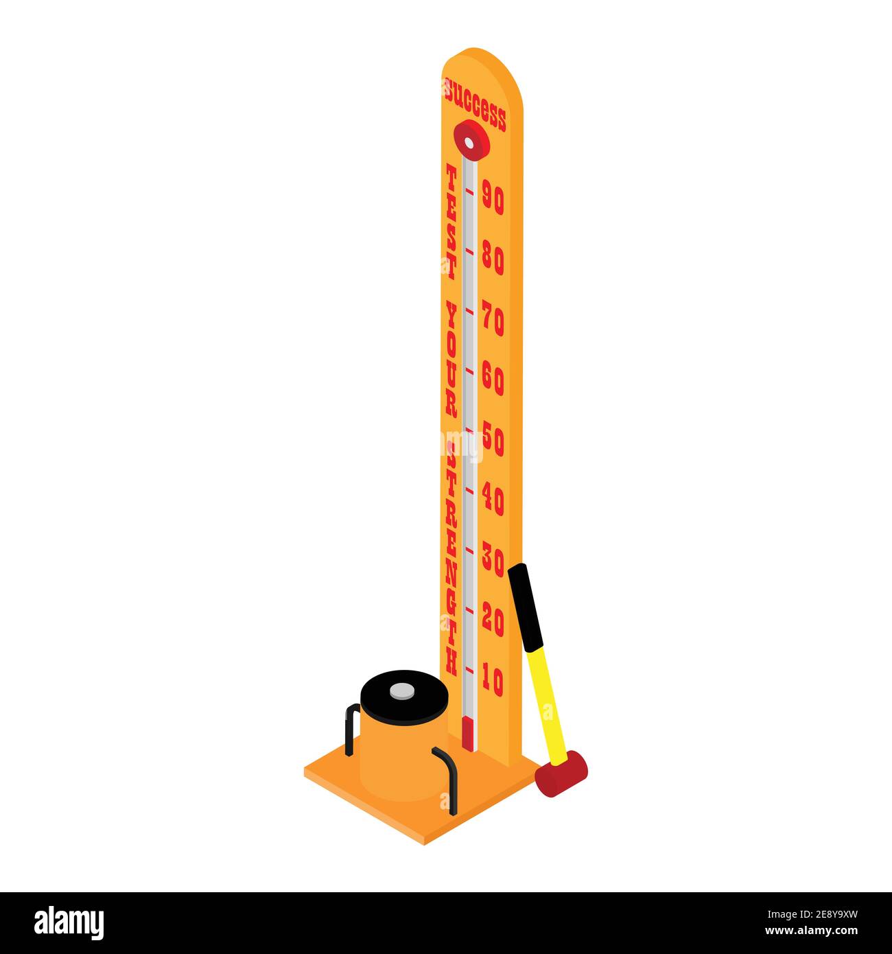 Test your strength. Vector. Isolated on white background. Isometric ...