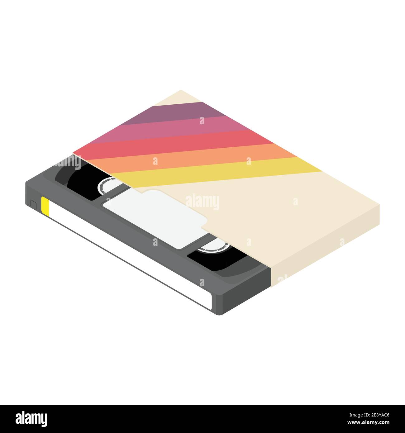 VHS video cassette box tape old graphic in 80s style. Video hits. 80's ...