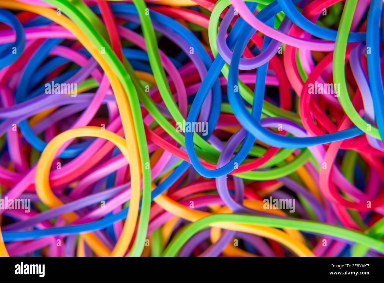 Colorful rainbow colors rubber bands Stock Photo - Alamy