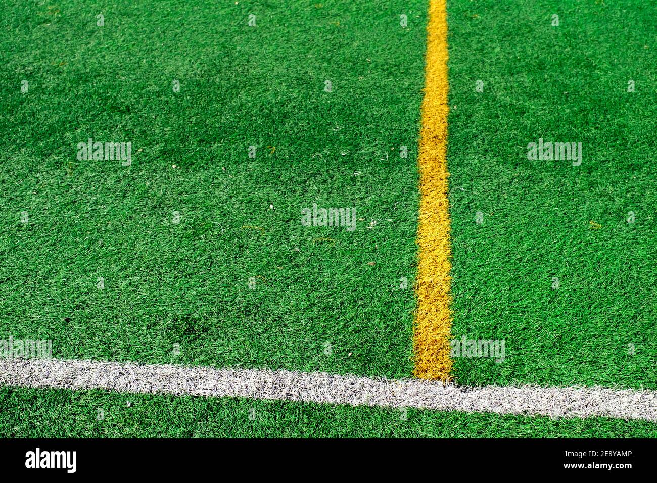 artificial football field with lines Stock Photo - Alamy