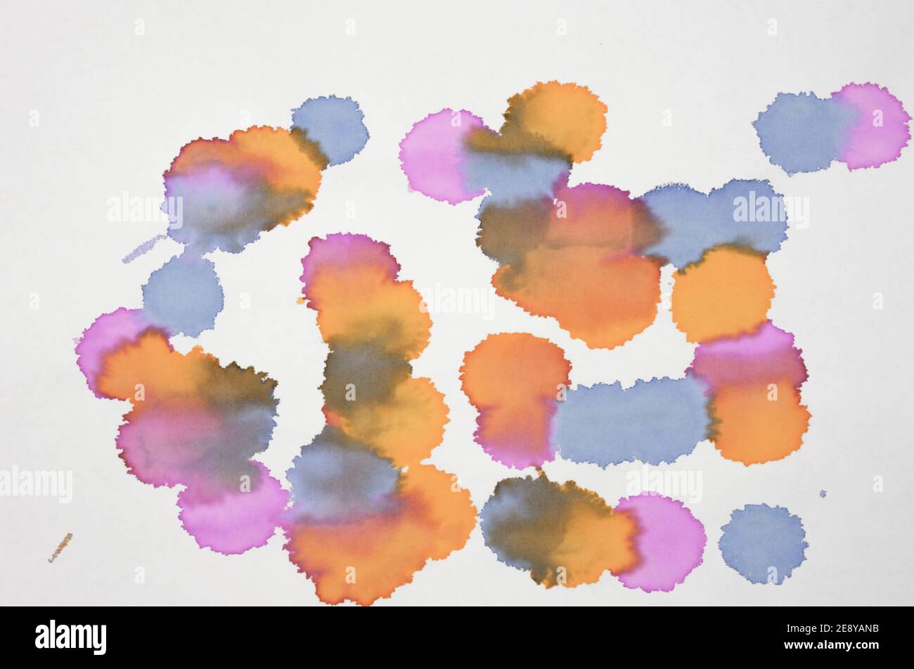 drops of colored ink on paper Stock Photo - Alamy