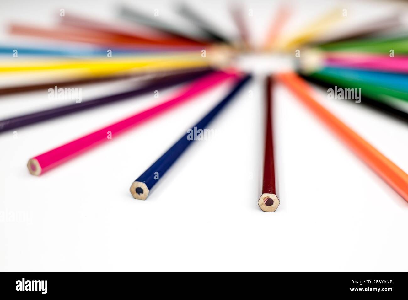 coloring wooden pencil in a circle Stock Photo - Alamy