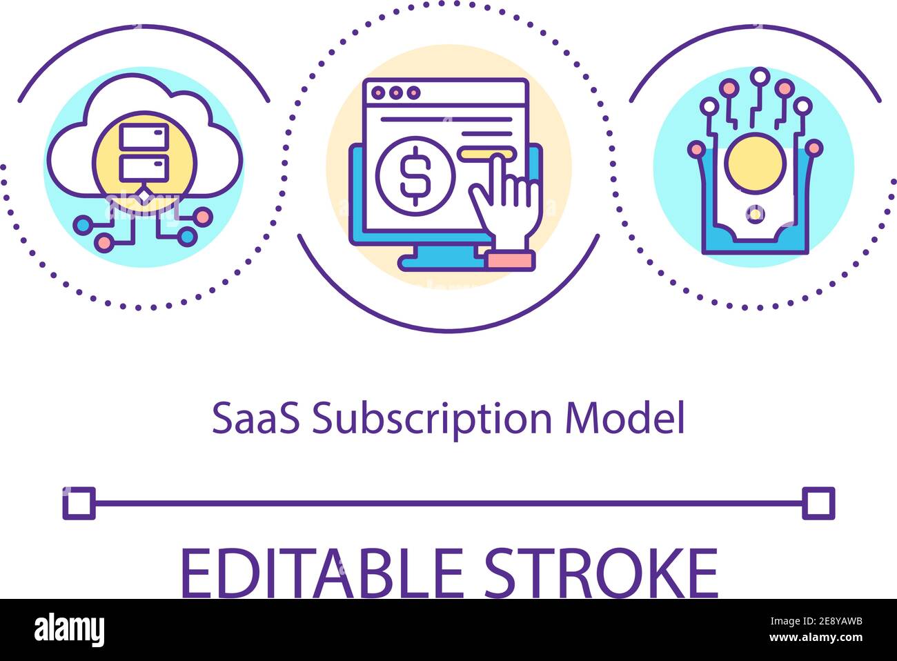 SaaS subscription model concept icon Stock Vector Image & Art - Alamy