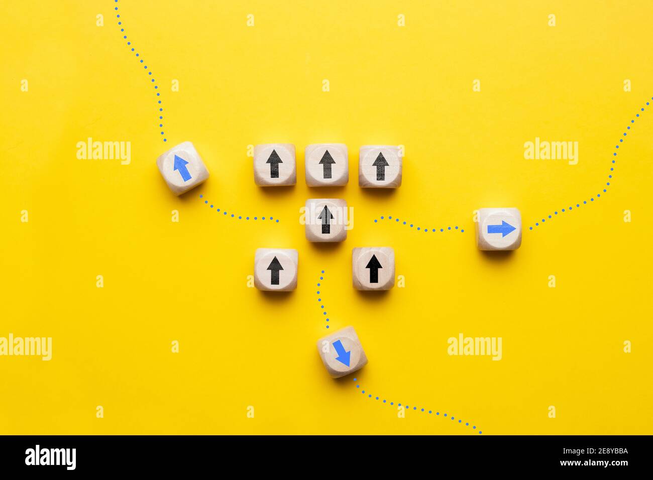 The concept of an alternative or change of path in the form of wooden ...