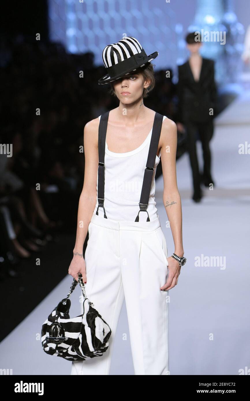 A model displays a creation by British fashion designer John Galliano ...