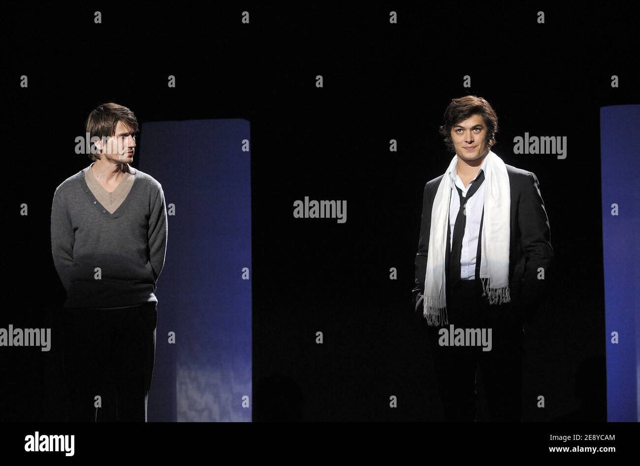 French actors Stanislas Merhar and Aurelien Wiik during the run-through ...