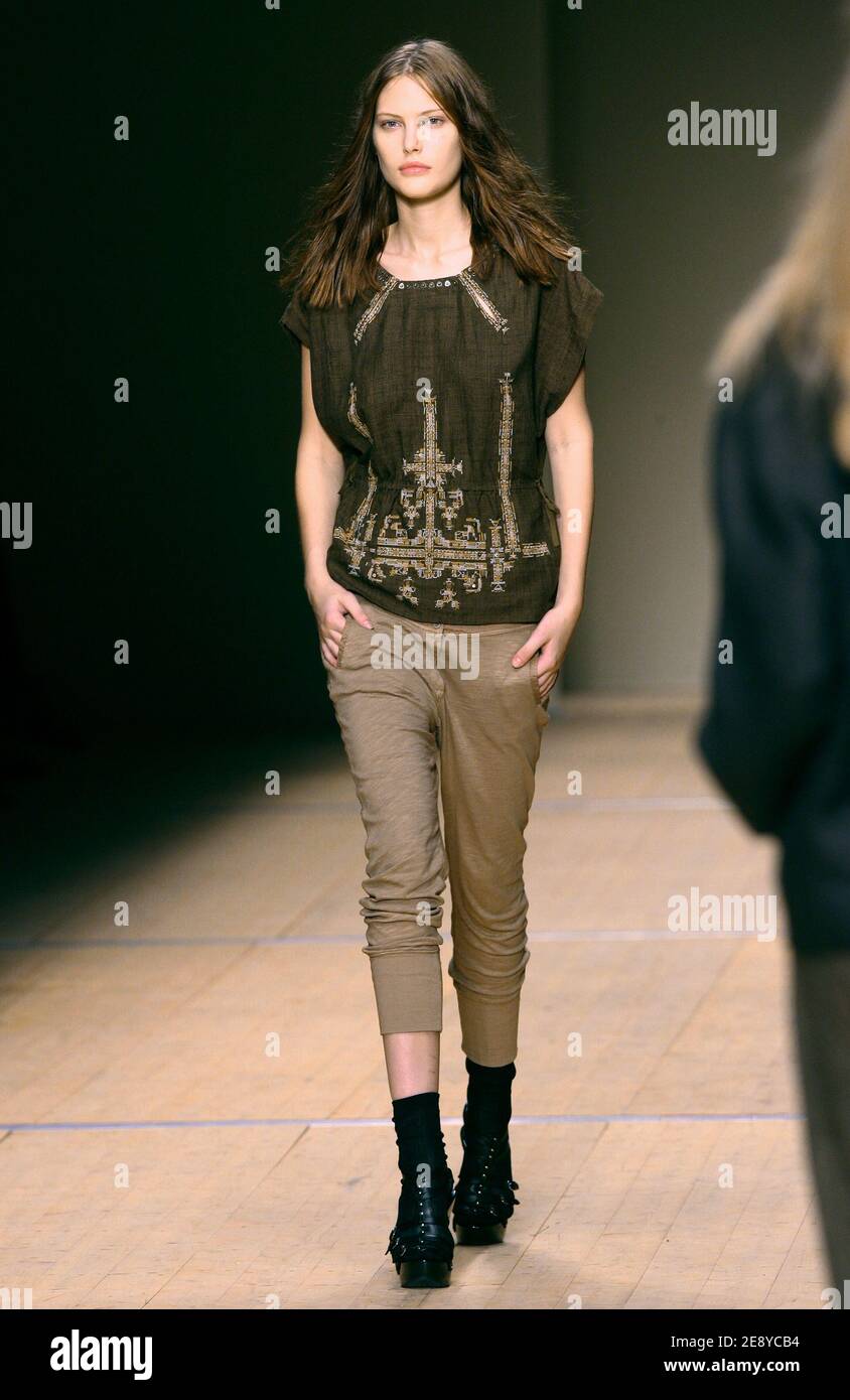 A model displays a creation by designer Isabel Marant for her Spring ...
