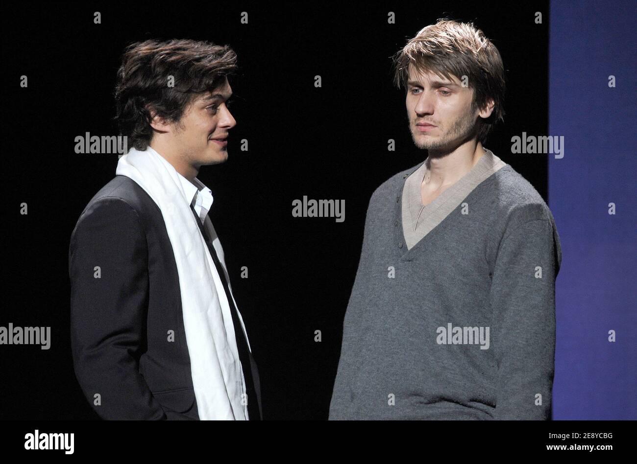 French actors Stanislas Merhar and Aurelien Wiik during the run-through ...