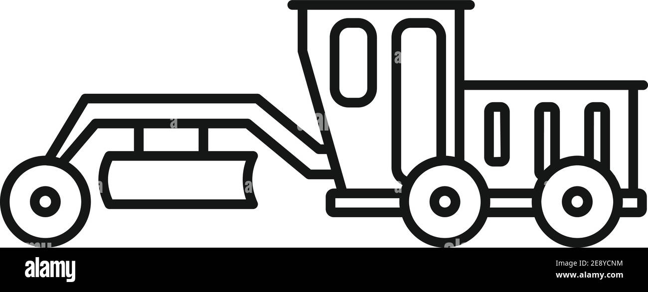 Grader machine road icon, outline style Stock Vector Image & Art - Alamy