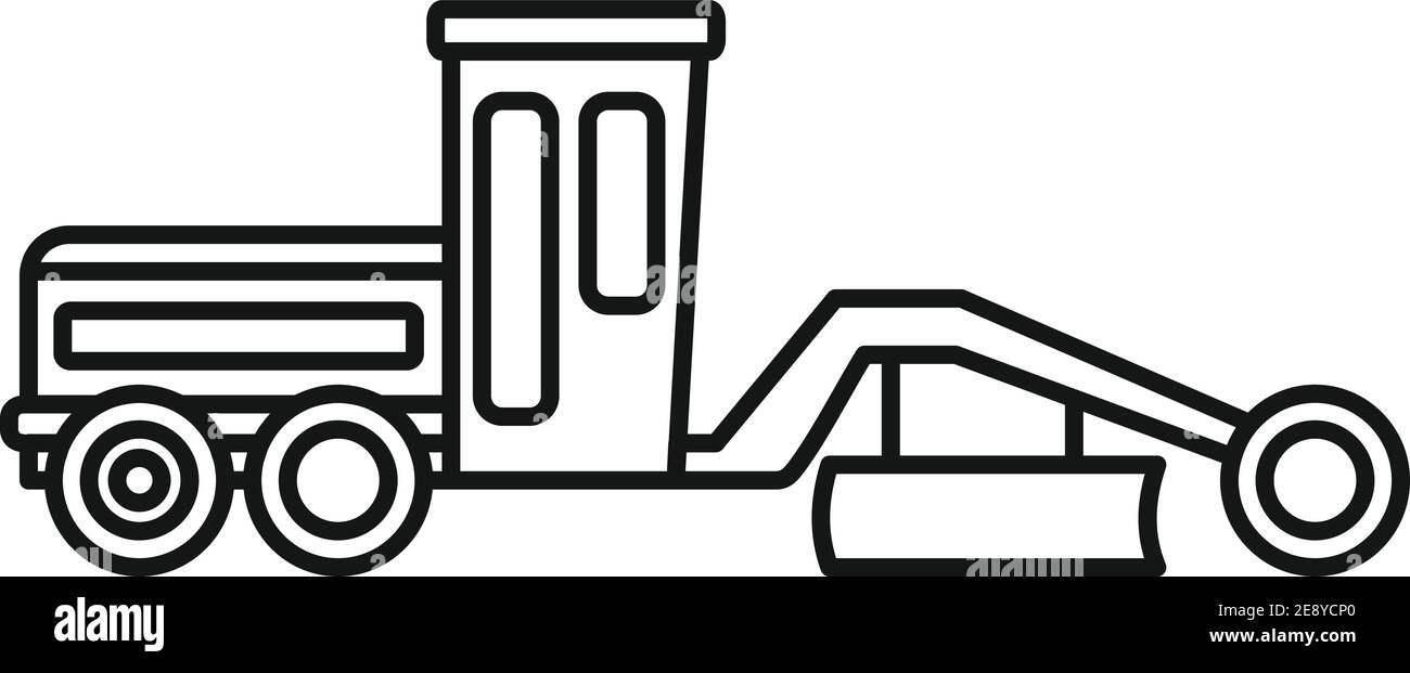 Grader machine machinery icon, outline style Stock Vector Image & Art ...