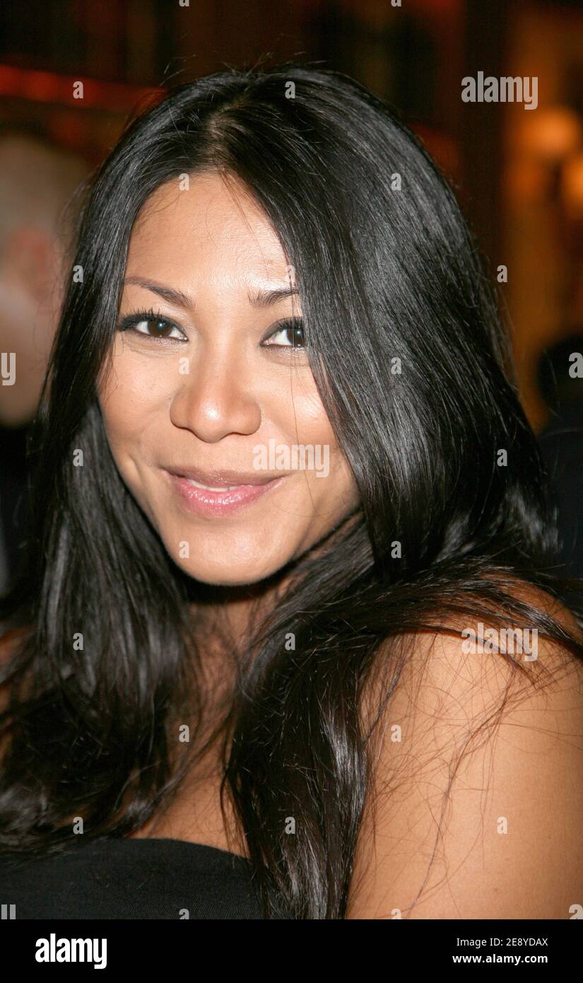 Indonesian born singer Anggun shows her pregnancy as she attends ...