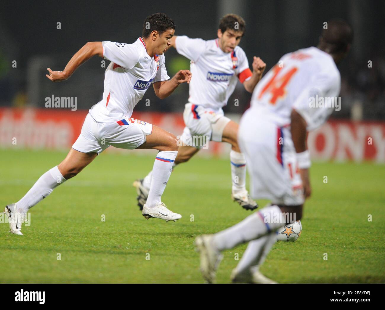 Olympique Lyonnais' Hatem Ben Arfa in action during the UEFA Champions League, First Knockout ...