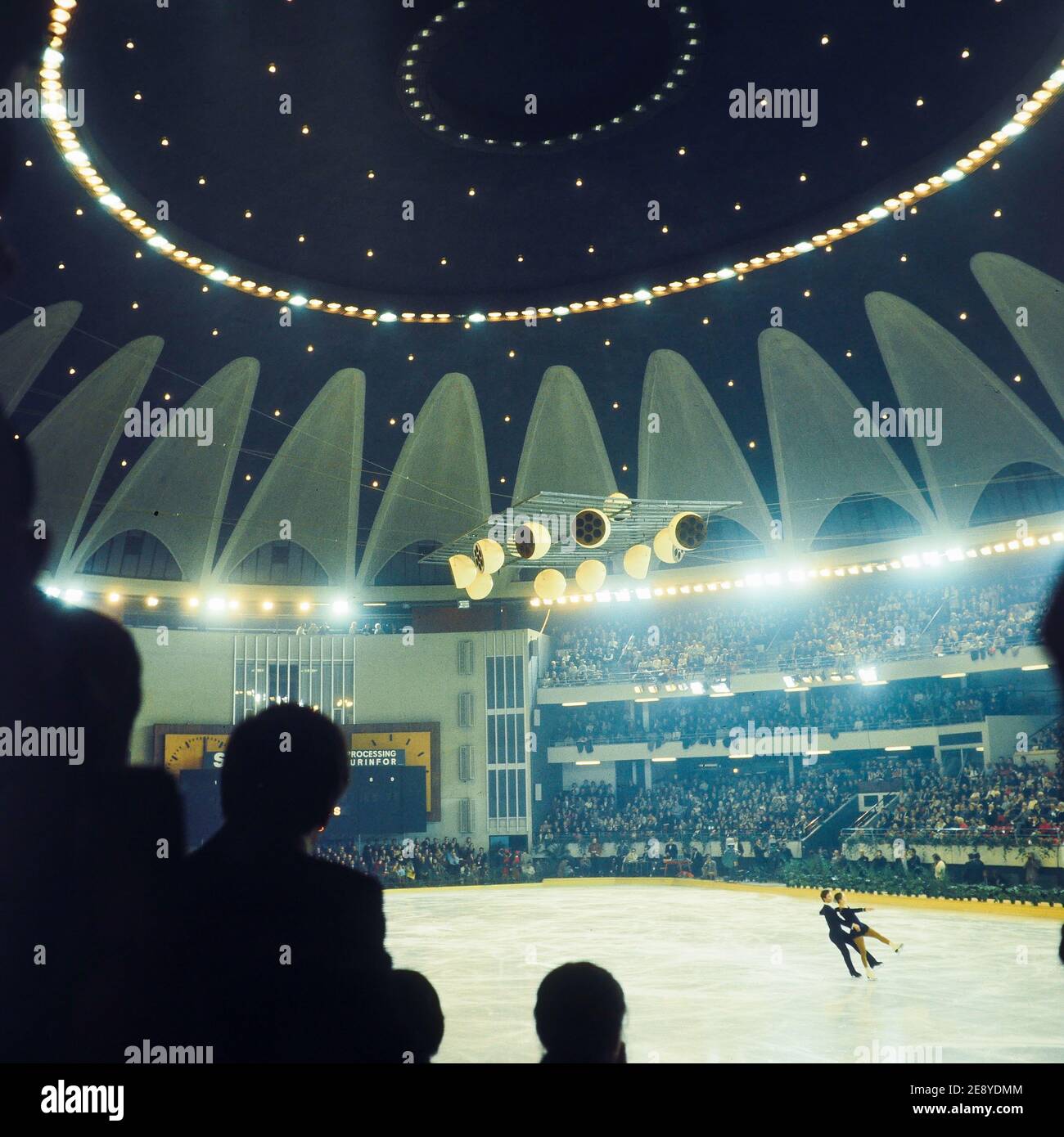 Lyon's Sport Hall transformed into an ice rink, Lyon, France, 70ies ...