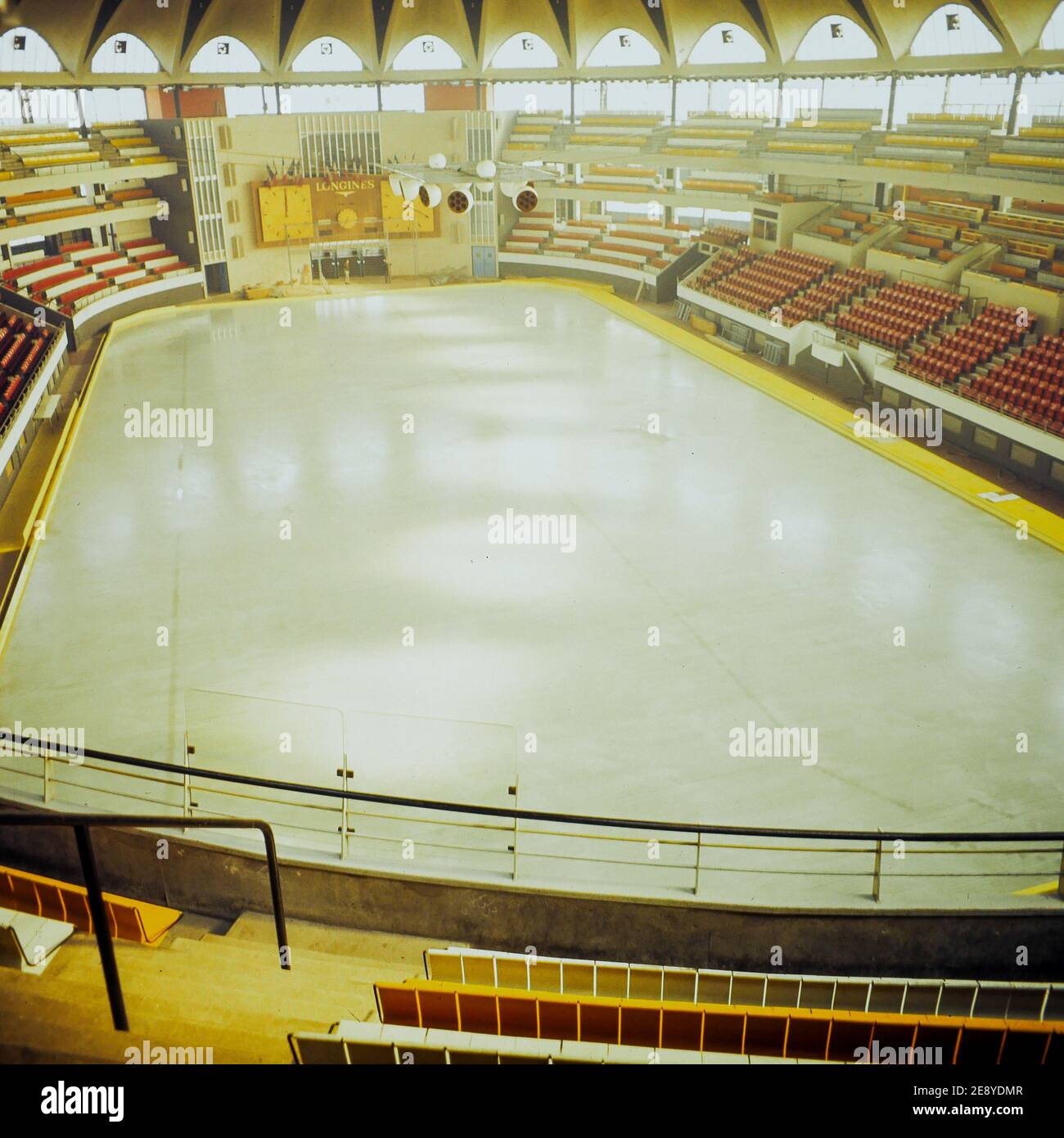 Lyon's Sport Hall transformed into an ice rink, Lyon, France, 70ies ...