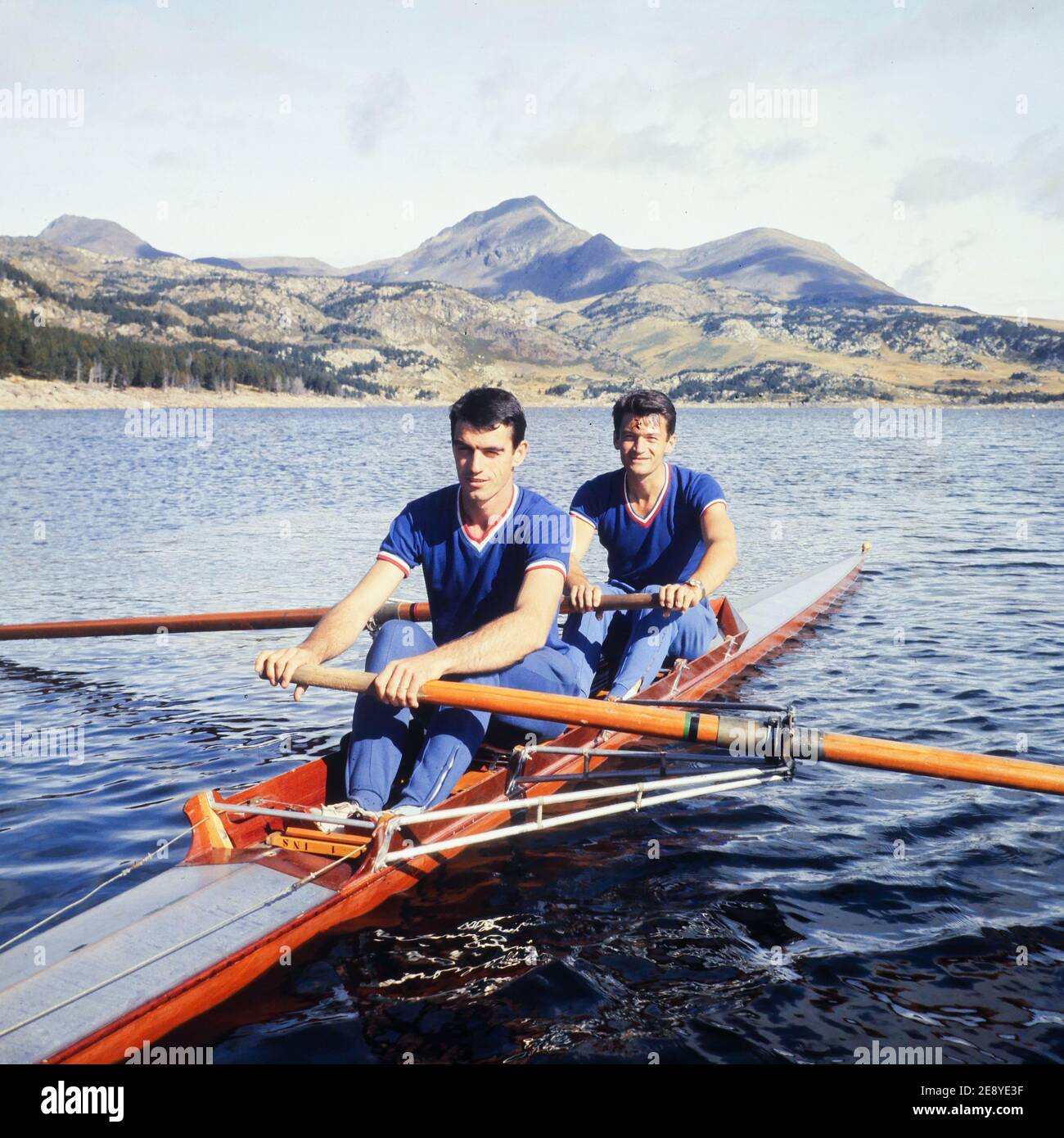 Athletes from the French National Summer Olympic Rowing Team take part ...