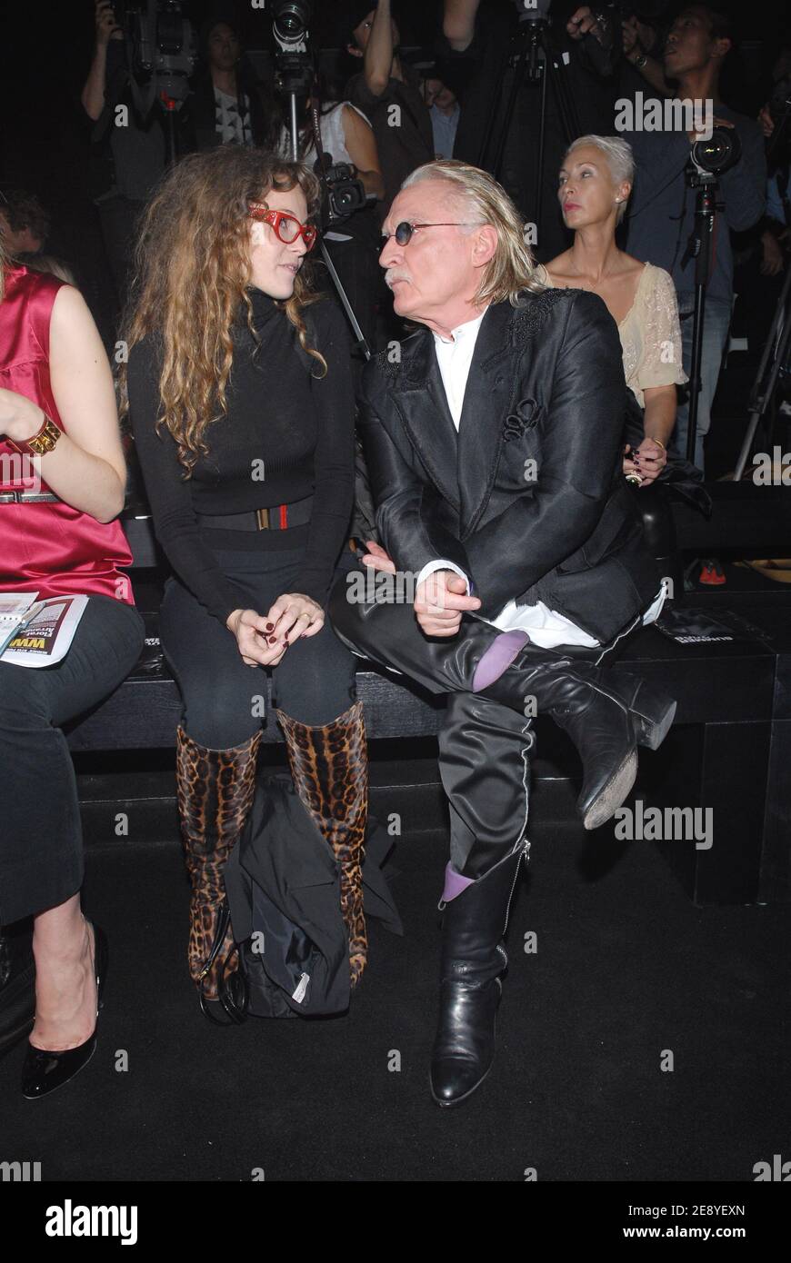 French singer Christophe, seated front row, waiting for Barbara Bui ...