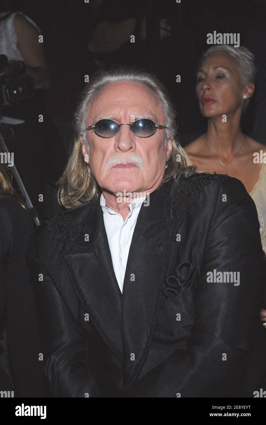 French singer Christophe, seated front row, waiting for Barbara Bui ...