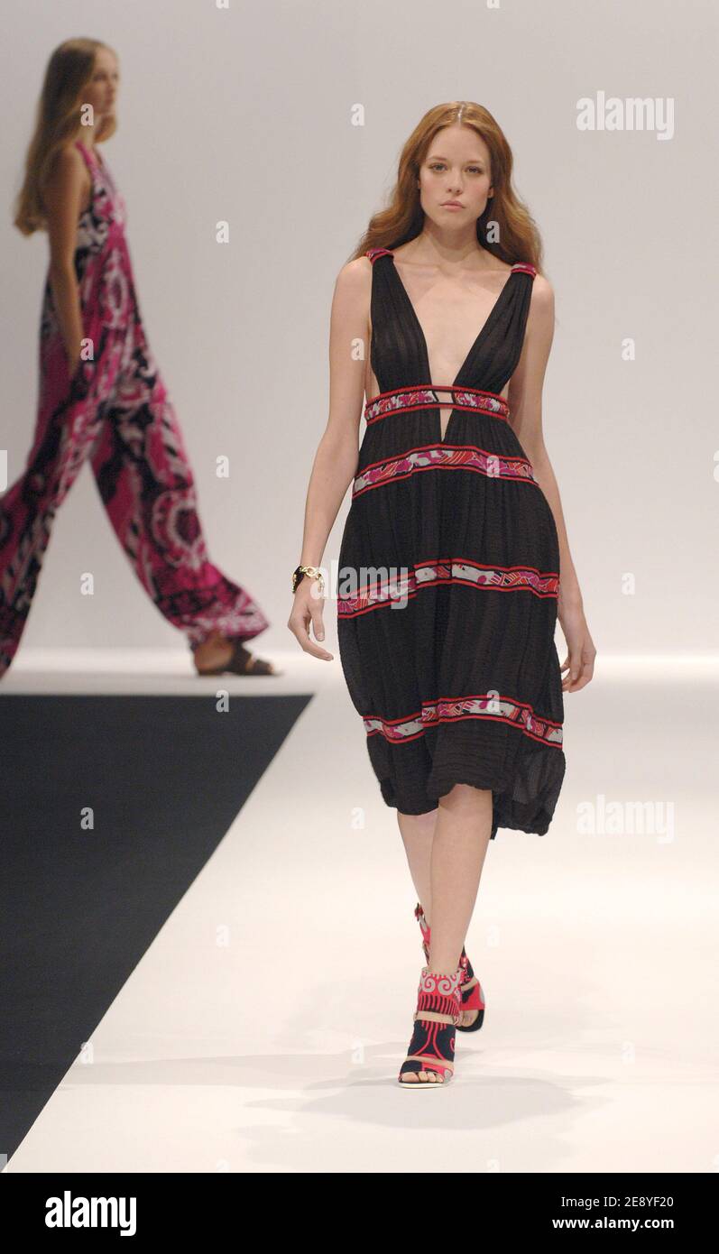 A model displays a creation designed by French fashion designer ...