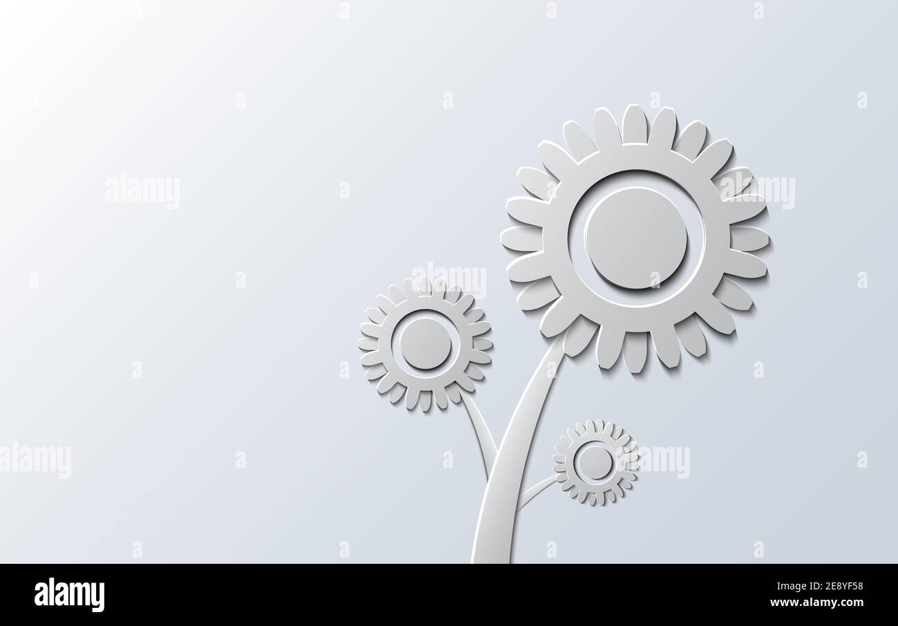Abstract flower from gear wheels, abstract technological background ...