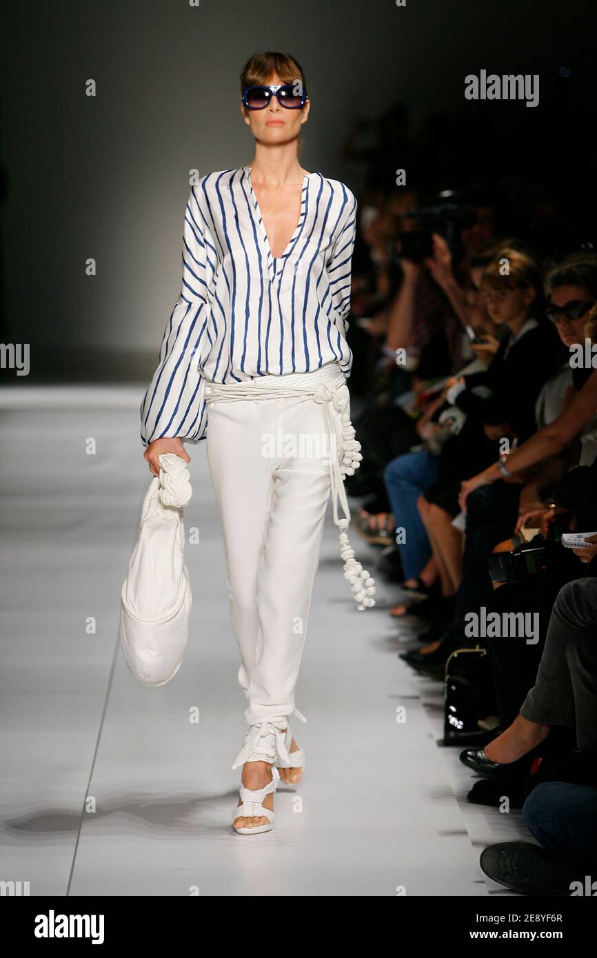 A model displays a creation by Spanish fashion designer Jose Enrique ...