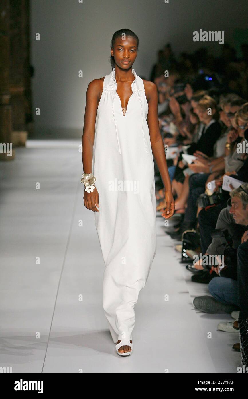 A model displays a creation by Spanish fashion designer Jose Enrique ...