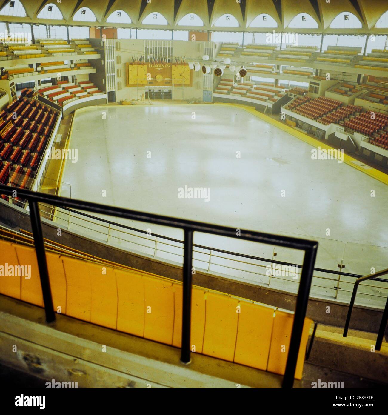 Lyon's Sport Hall transformed into an ice rink, Lyon, France, 70ies ...